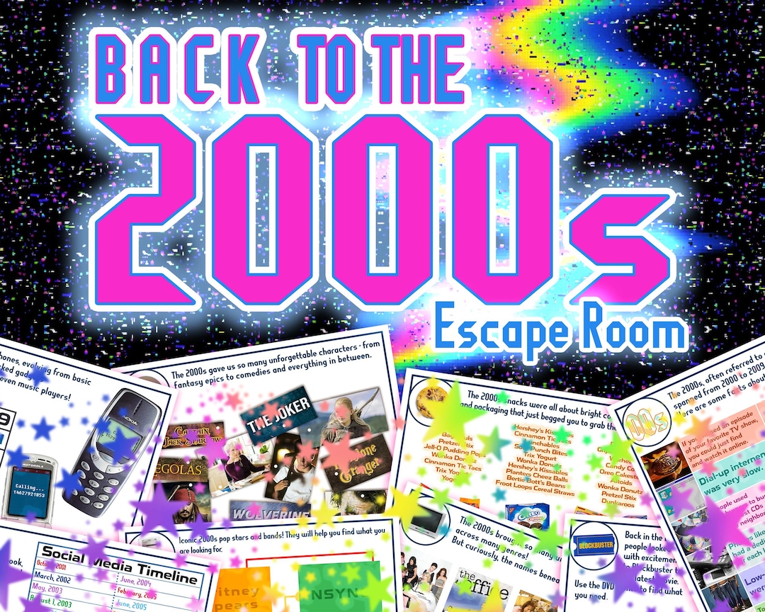 Back to the 2000s Escape Room | Time Travel 00s Party Game | Family ...