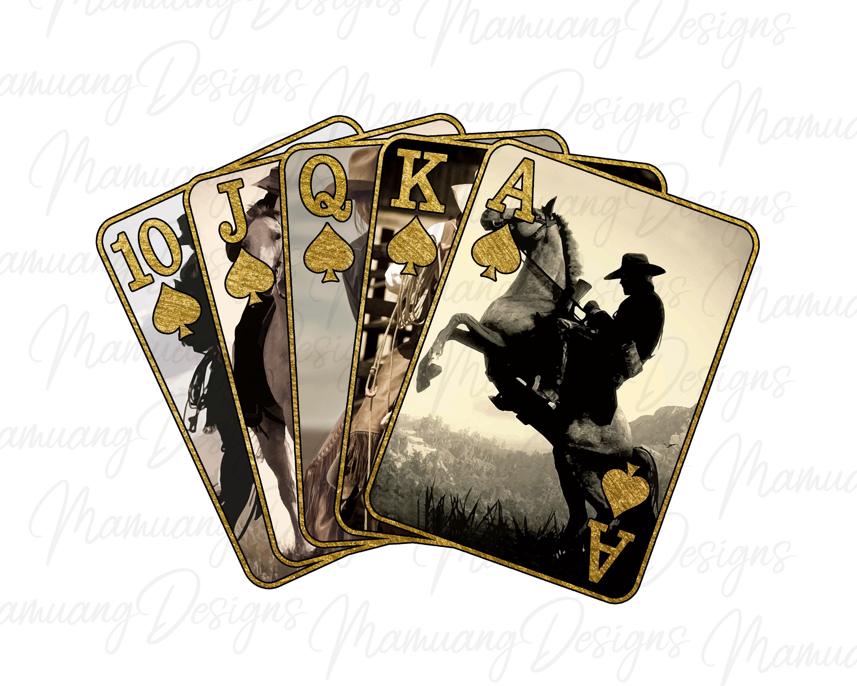 Western Playing Cards Poker, Sublimation Design, Printable Digital ...