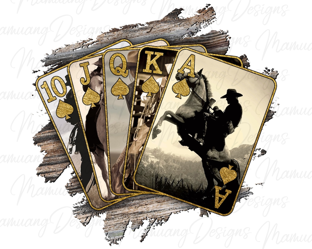 Western Playing Cards Poker, Sublimation Design, Printable Digital ...