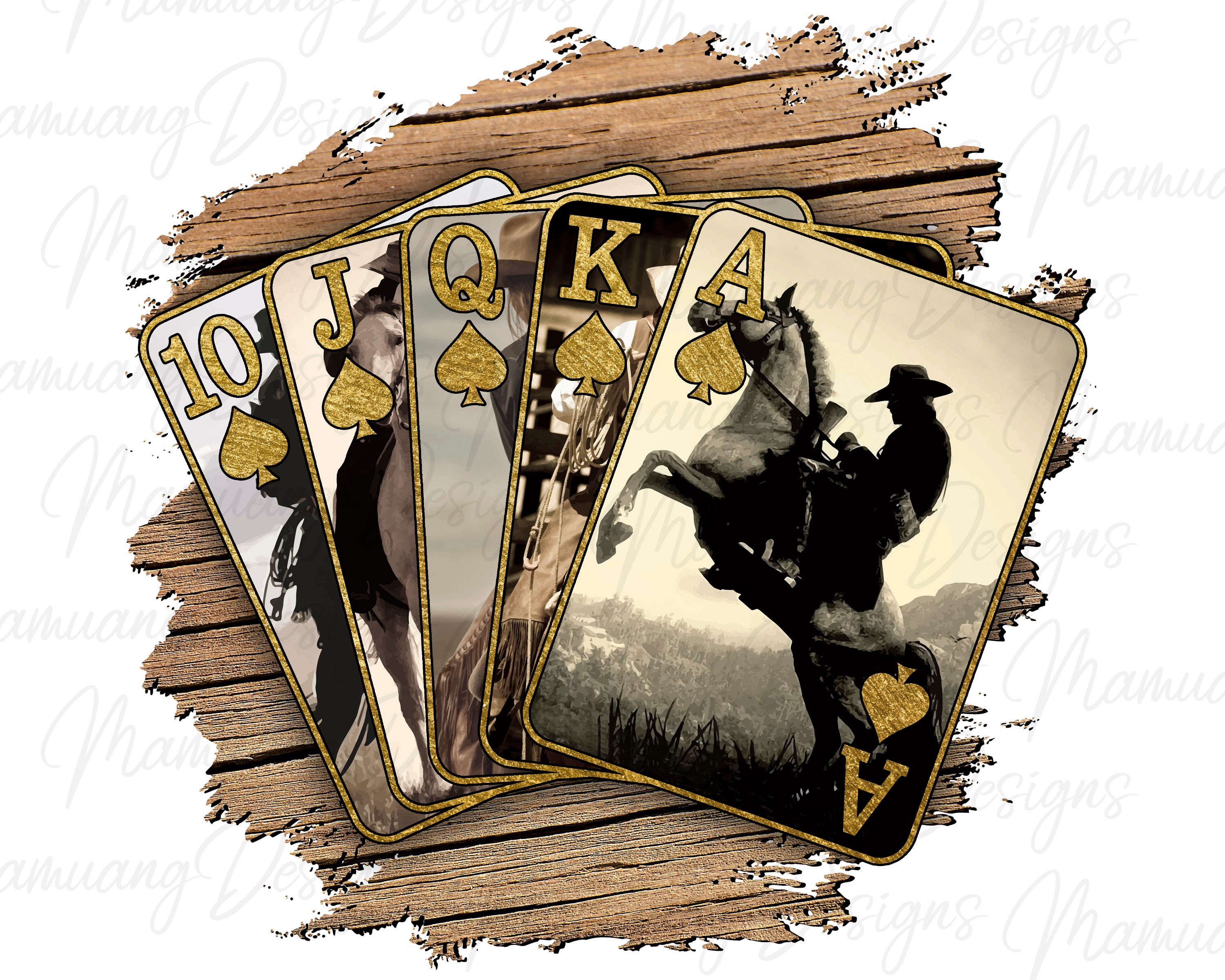 Western Playing Cards Poker, Sublimation Design, Printable Digital ...