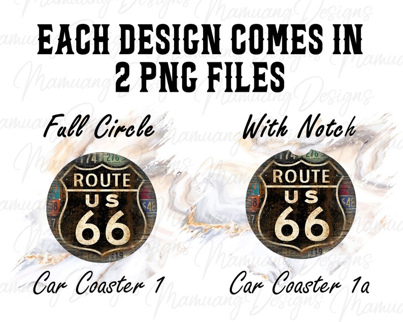 Car Coaster, Retro Route 66 Bundle, Sublimation Design, Printable ...