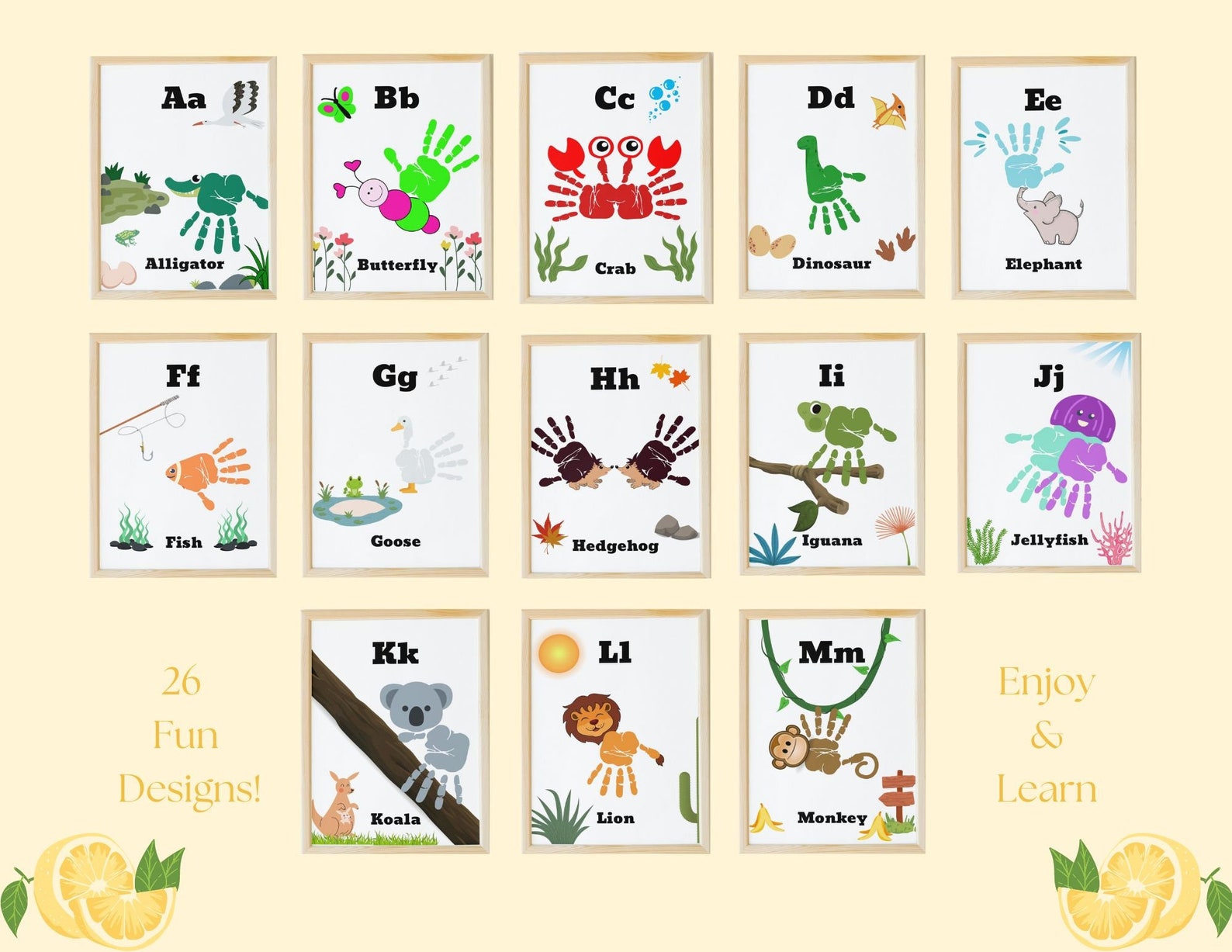 Alphabet Animal Handprint Art, Alphabet Art, Animal Art, Toddler Craft ...
