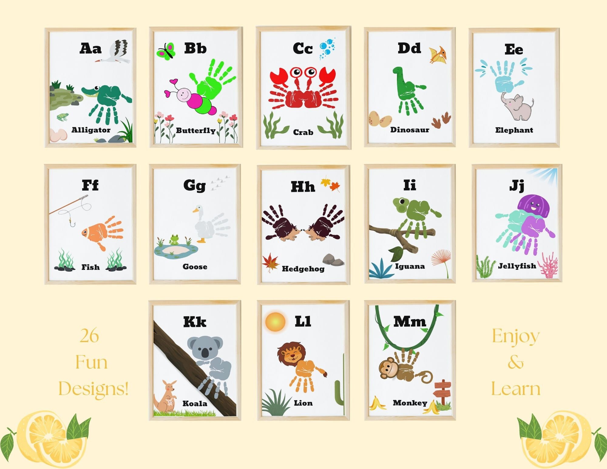 Alphabet Animal Handprint Art, Alphabet Art, Animal Art, Toddler Craft ...