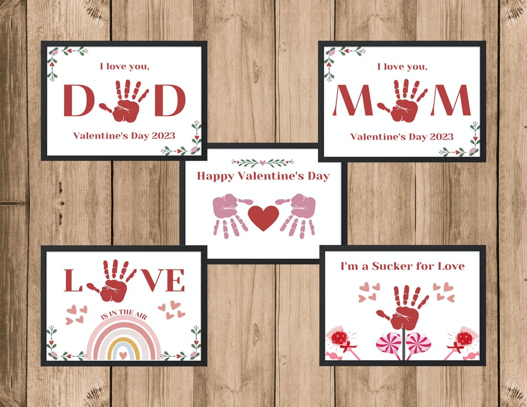 Valentines Handprint Art, Valentines Bundle, Valentines Toddler Craft ...