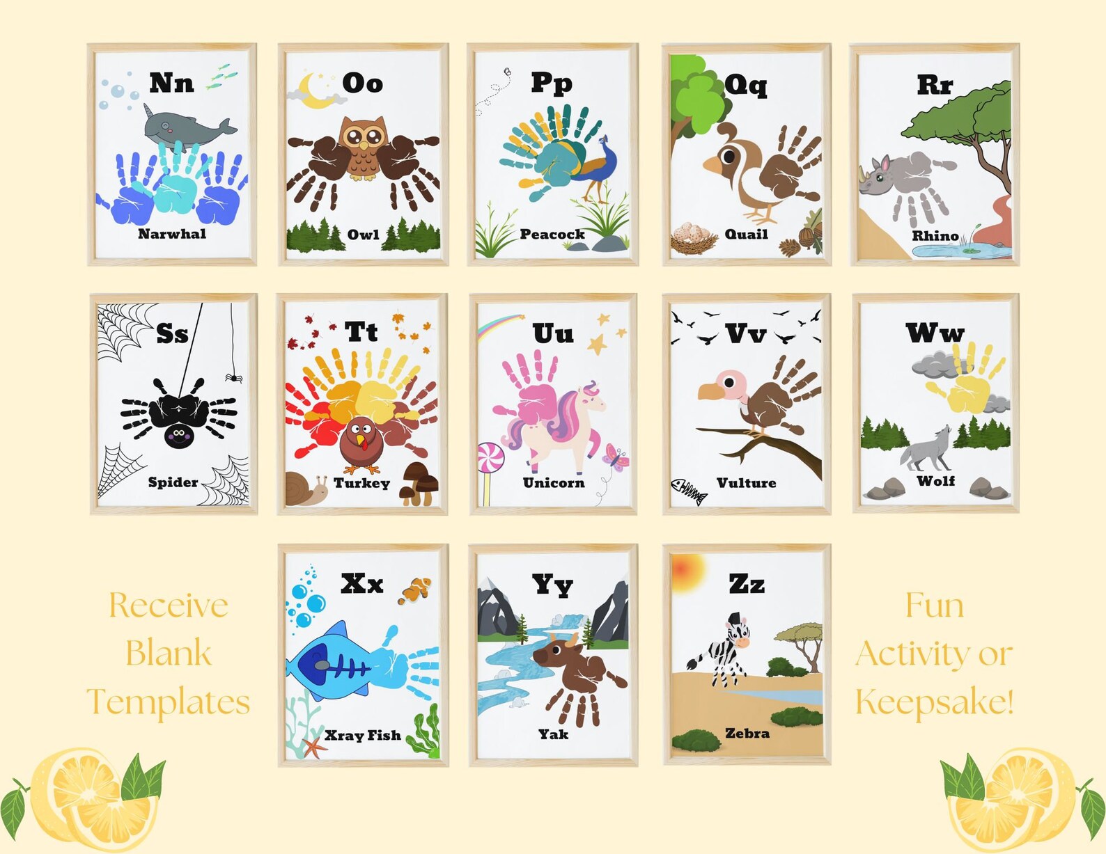 Alphabet Animal Handprint Art, Alphabet Art, Animal Art, Toddler Craft ...