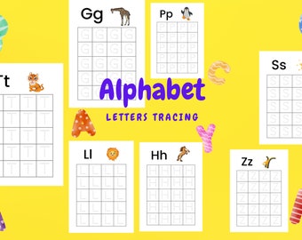 Alphabet Tracing Worksheets Handwriting Practice Preschool - Etsy