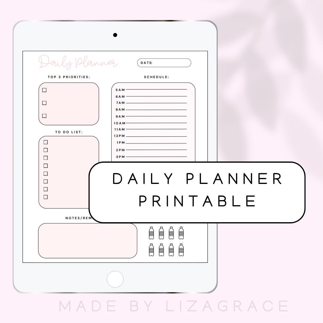 Daily Planner Printable | Minimalist To-do List PDF | Instant Download ...