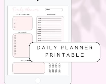 Daily Planner Printable | Minimalist To-do List & Schedule | Undated ...