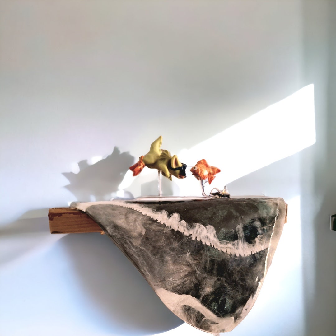 Stormy Floating Shelf-floating Wave Shelf, Wooden Floating Shelf - Etsy