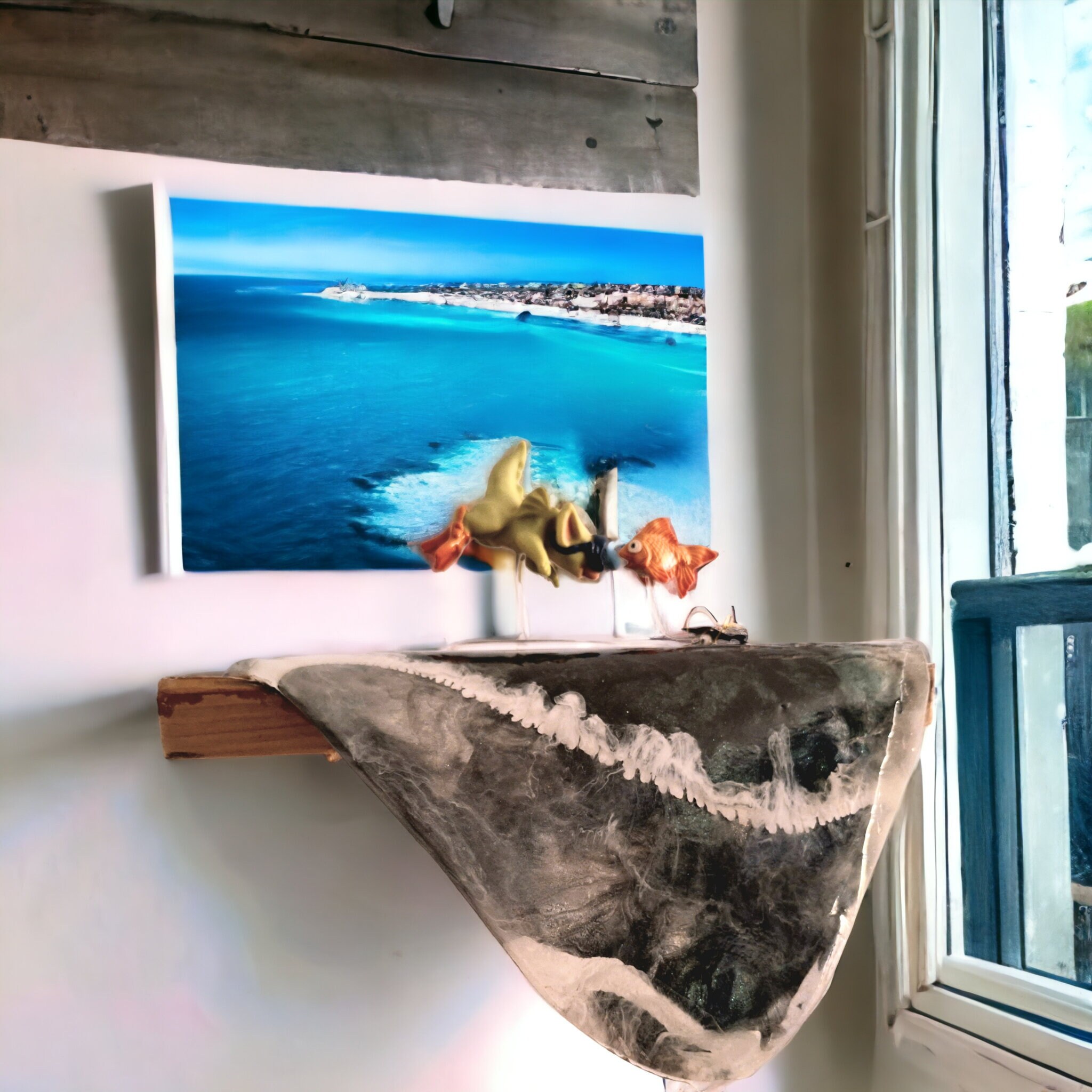 Stormy Floating Shelf-floating Wave Shelf, Wooden Floating Shelf - Etsy