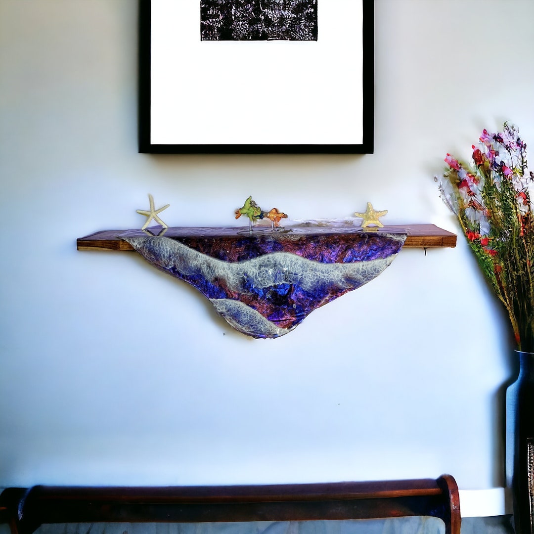 Floating Shelf-floating Wave Shelf, Wooden Floating Shelf - Etsy