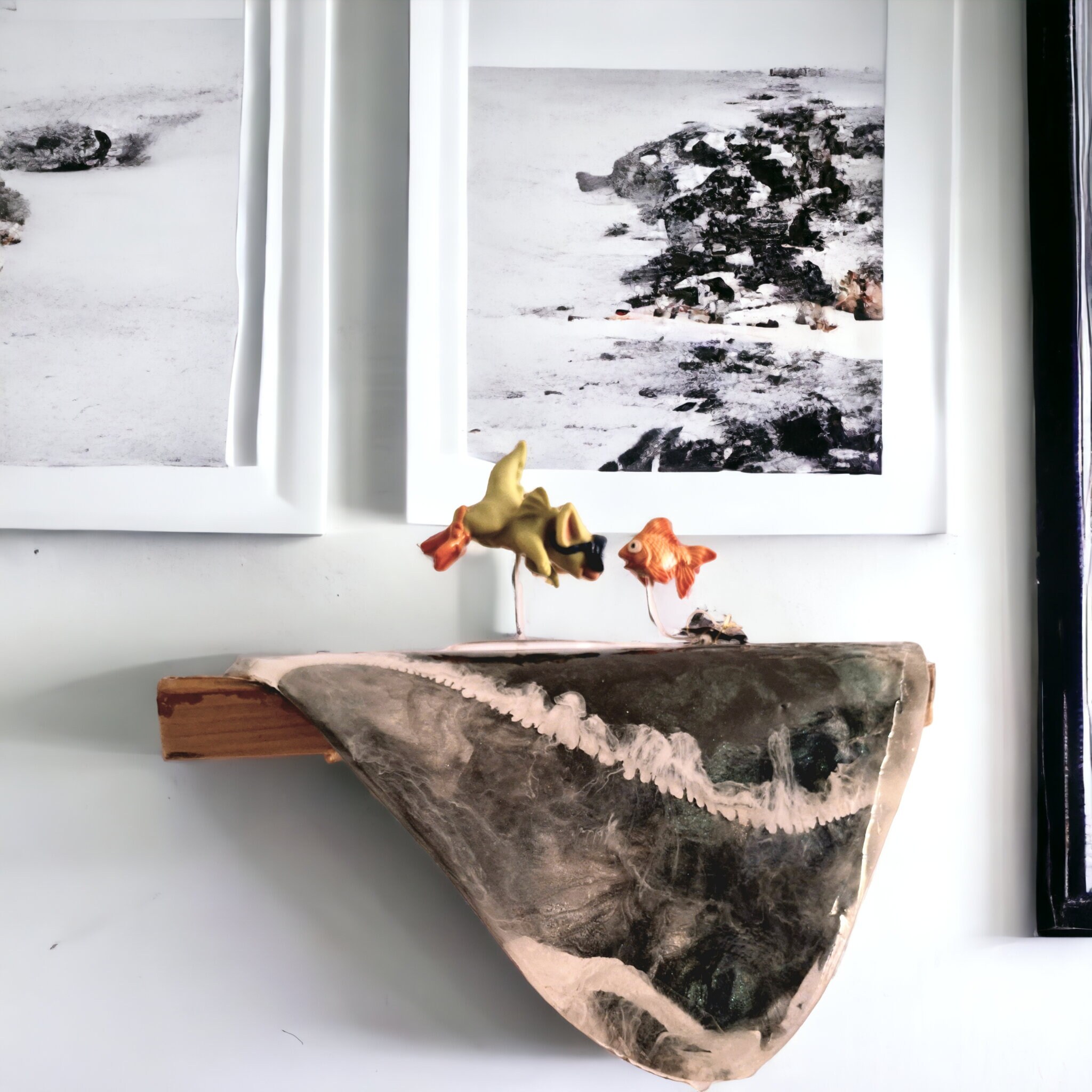Stormy Floating Shelf-floating Wave Shelf, Wooden Floating Shelf - Etsy