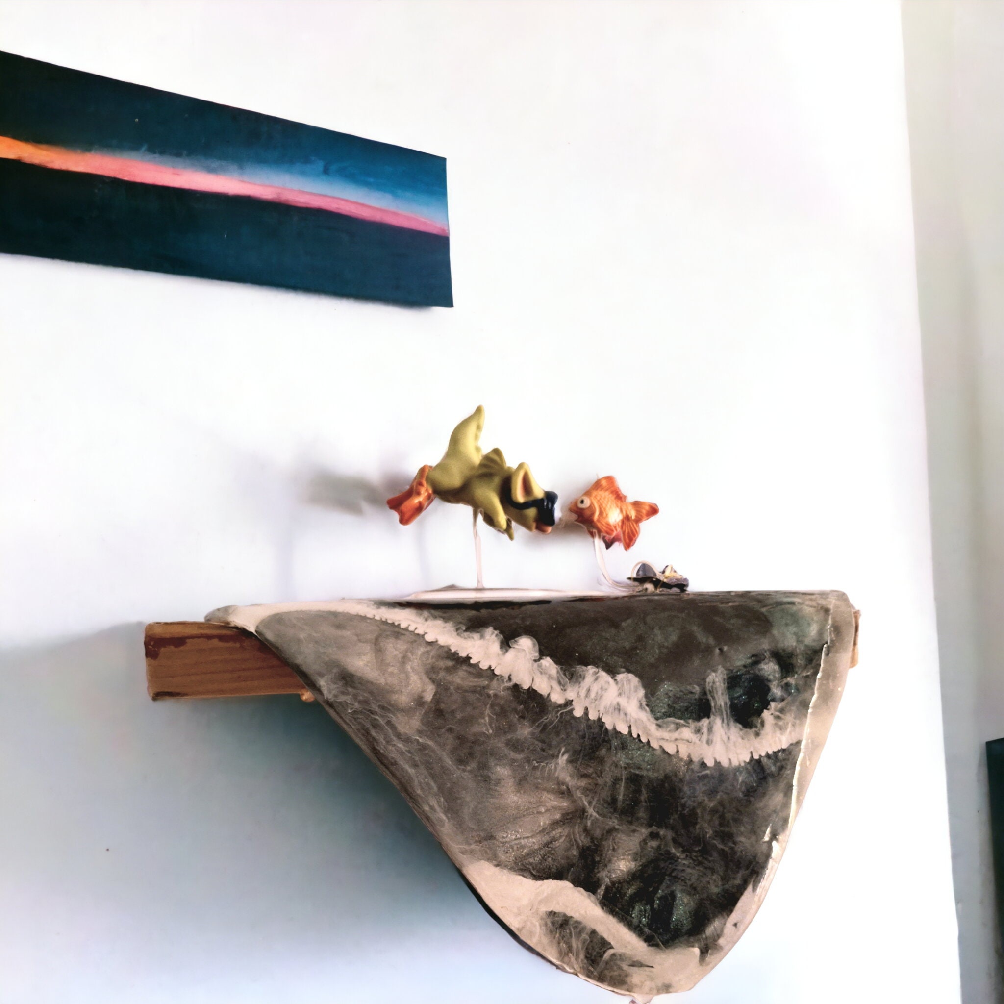 Stormy Floating Shelf-floating Wave Shelf, Wooden Floating Shelf - Etsy