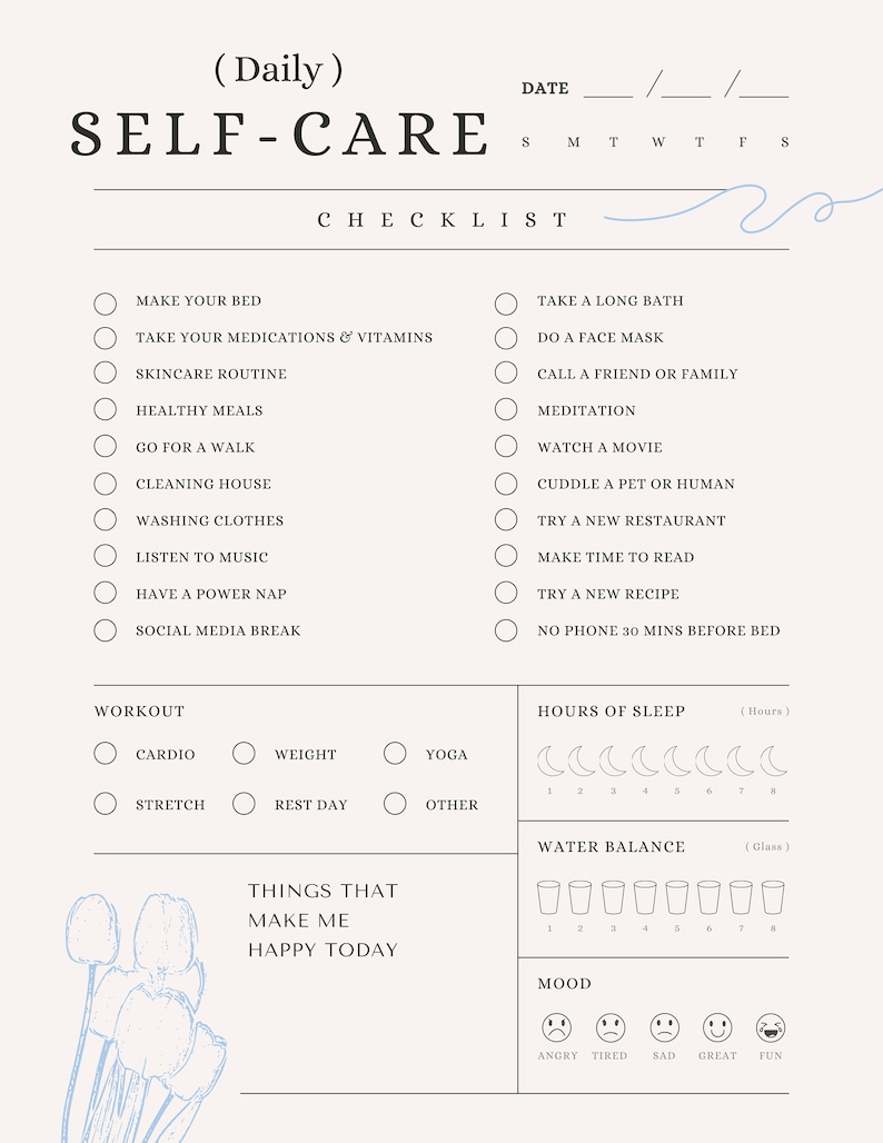 Daily Self-care PDF Your Ultimate Guide to Mindfulness and Wellness - Etsy