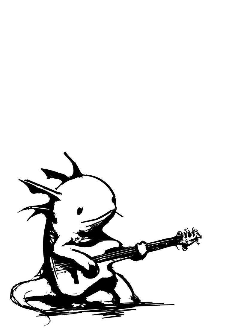 Downloadable Axolotl Playing the Guitar Poster in Multiple Sizes - Etsy