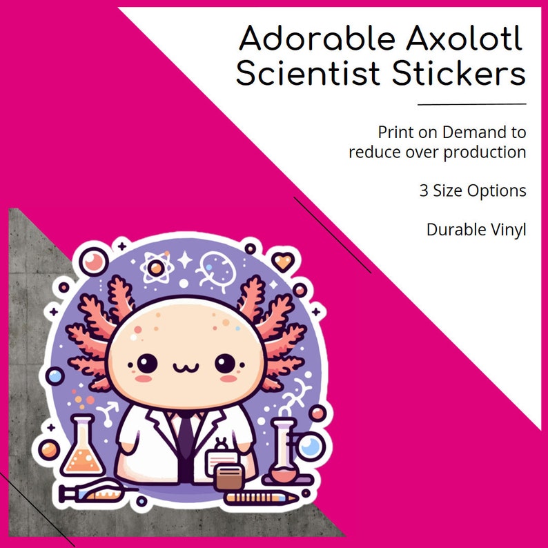 Axolotl Scientist Sticker | Biologist Sticker - Etsy