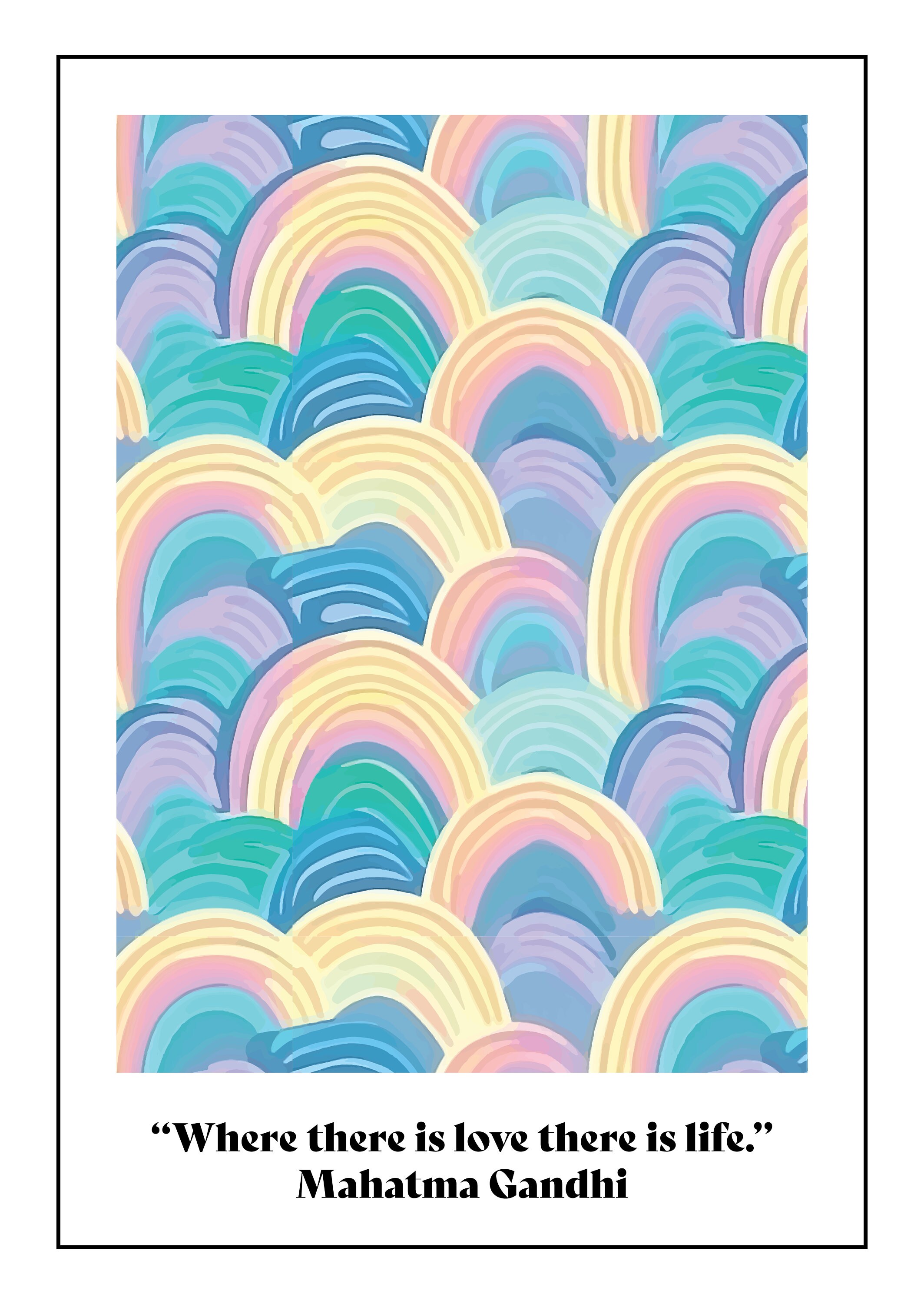 Pride Quote Posters Love Quote Posters With Soft Rainbow Pattern and ...