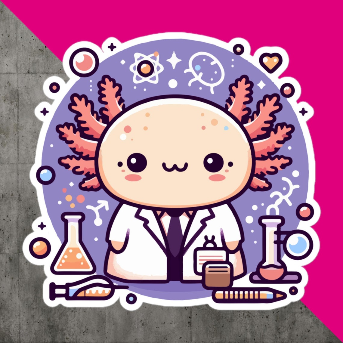 Axolotl Scientist Sticker | Biologist Sticker - Etsy