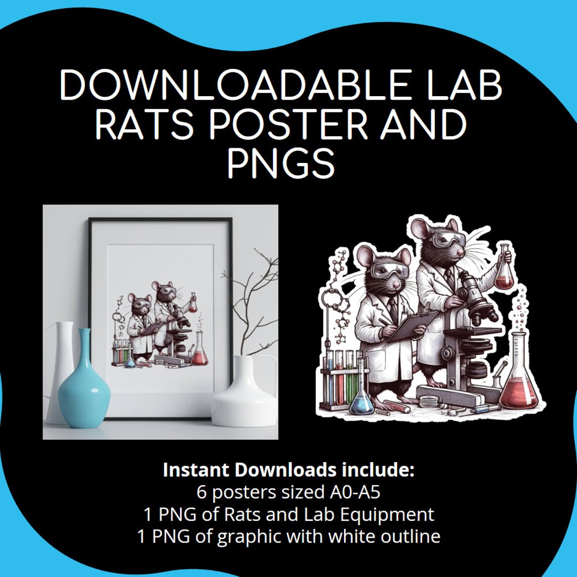 Downloadable | Lab Rats Duo Posters in Various Sizes | Plus Pngs - Etsy