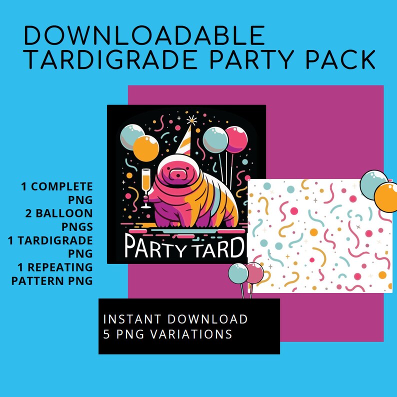 Downloadable Tardigrade Party PNG Pack - Etsy
