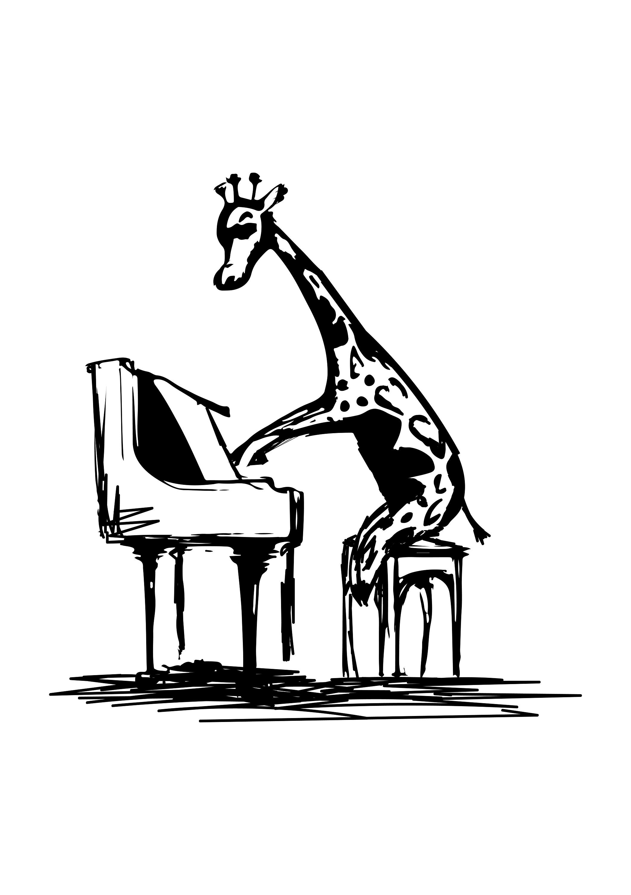 Giraffe Playing the Piano Poster in Multiple Sizes - Etsy