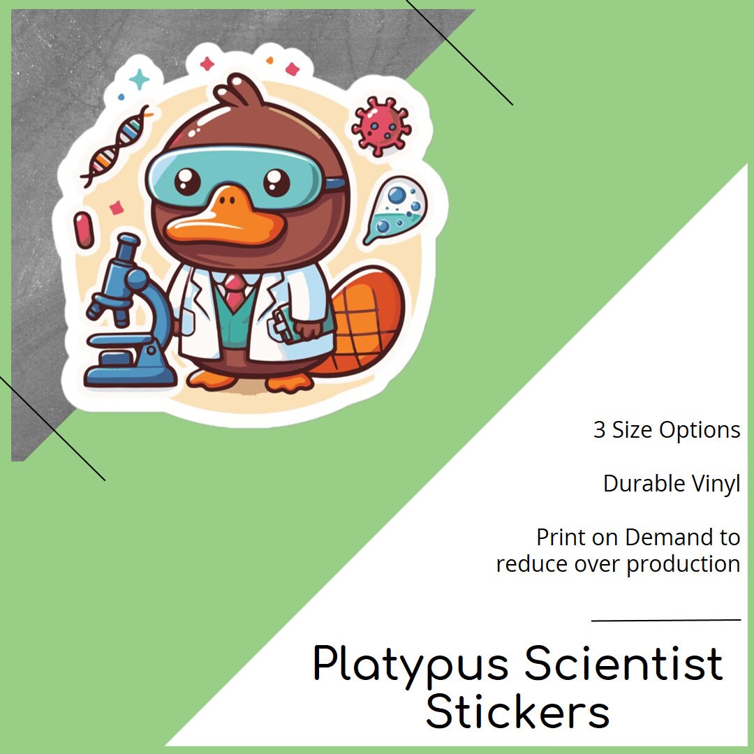 Platypus Scientist Sticker - Etsy