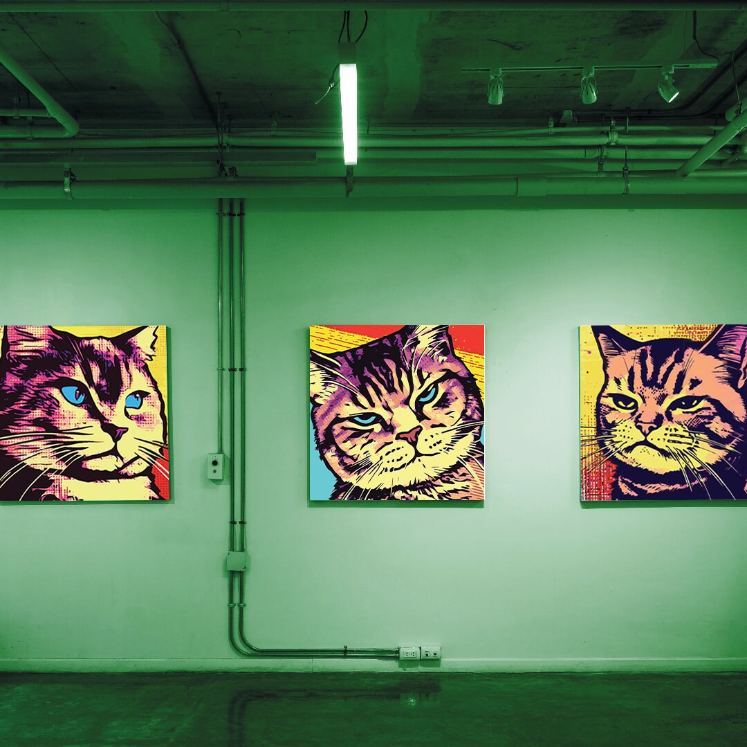 Downloadable Set of 4 Pop Art Judgmental Cats - Etsy