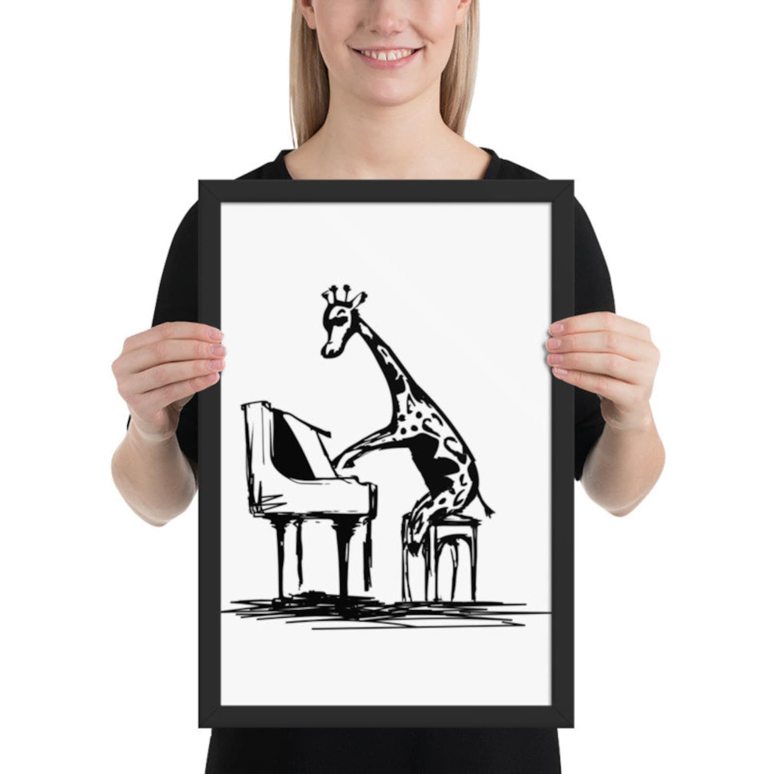 Downloadable Giraffe Playing the Piano Poster in Multiple Sizes - Etsy