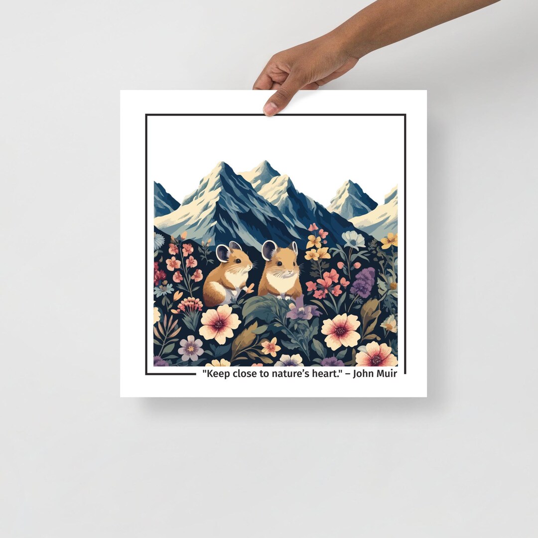 Pika Field of Flowers | Poster - Etsy