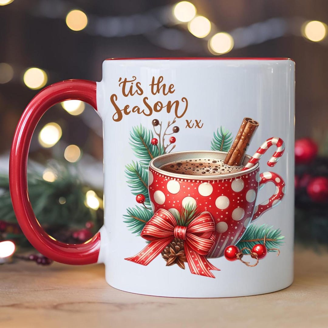 Hot Chocolate Mug 'tis the Season', Christmas Mug, Christmas Hot ...