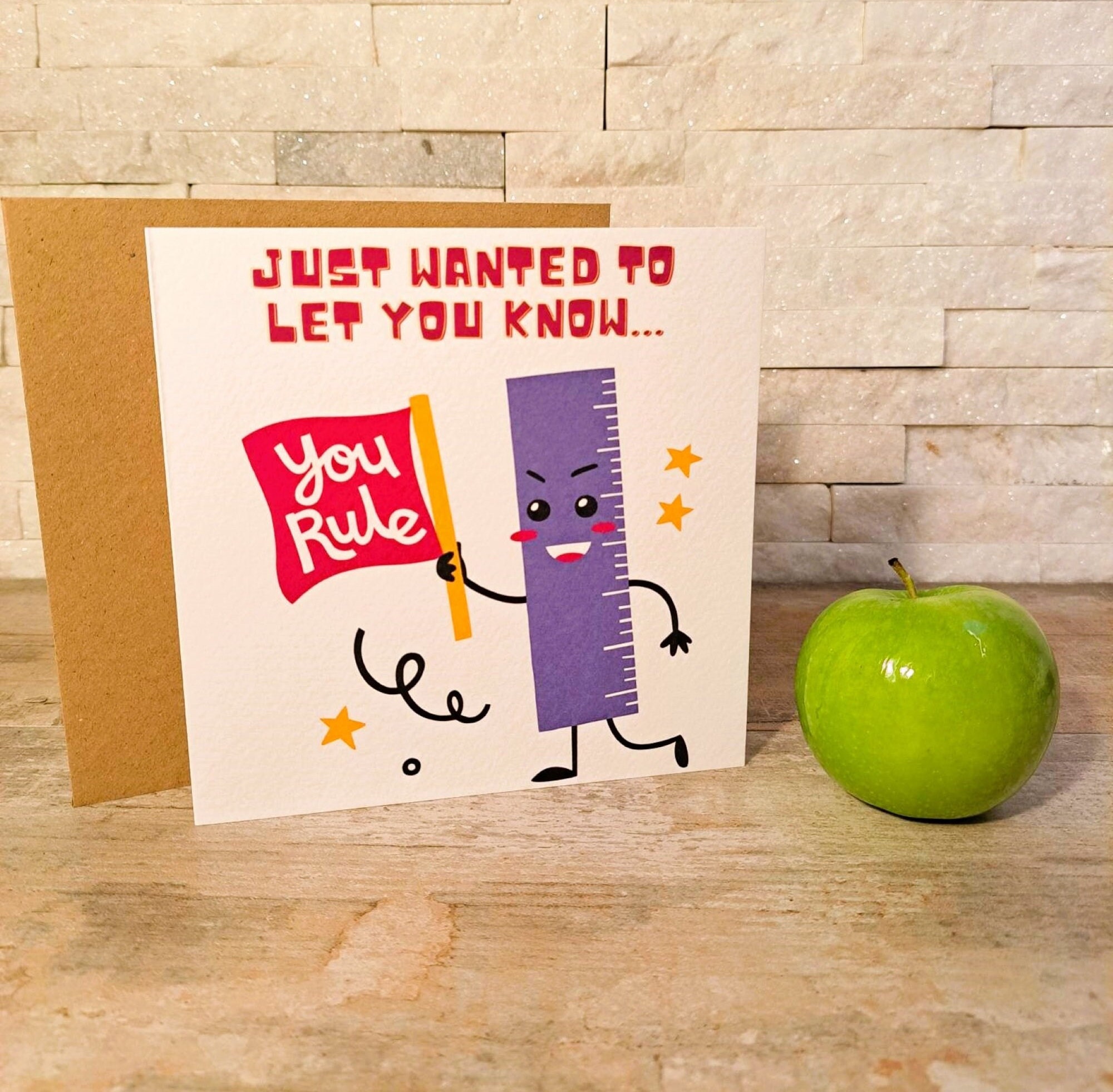Teacher Card 'you Rule' Thank You Card for Teacher - Etsy UK