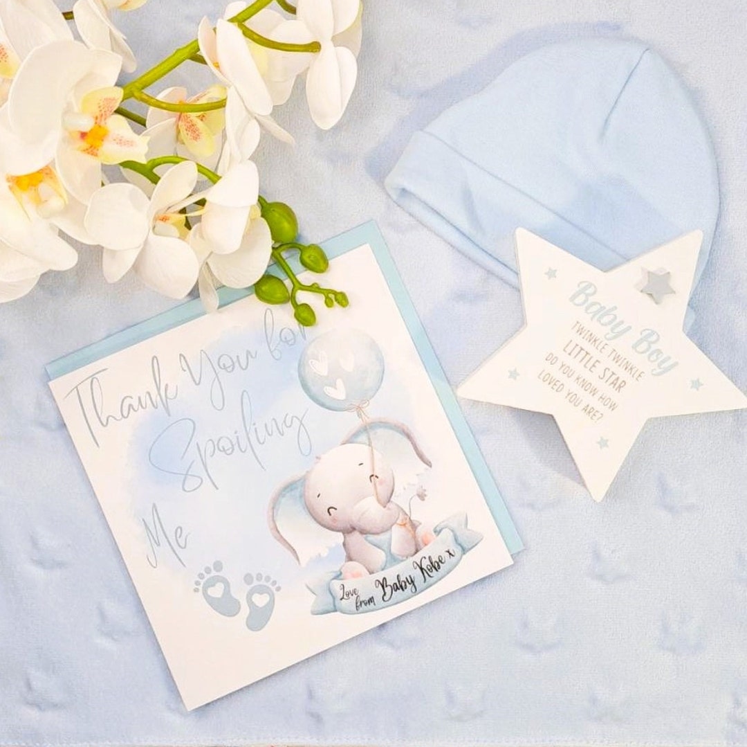 Personalised Baby Boy Thank You Card 'thank You for Spoiling Me', Thank ...