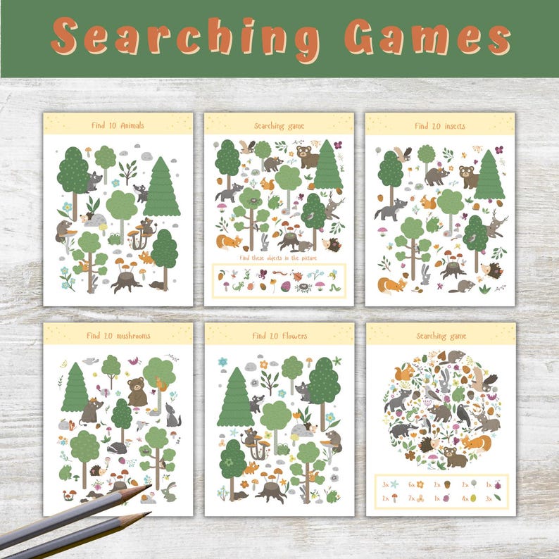 Forest Animals Games and Activities Printables,fun Woodland Animals ...