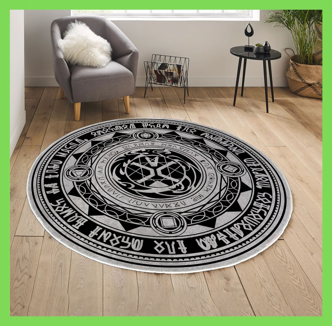 Magic Circle Rug, Round Summoning Circle, Anime Rug, Nerdy Decoration ...
