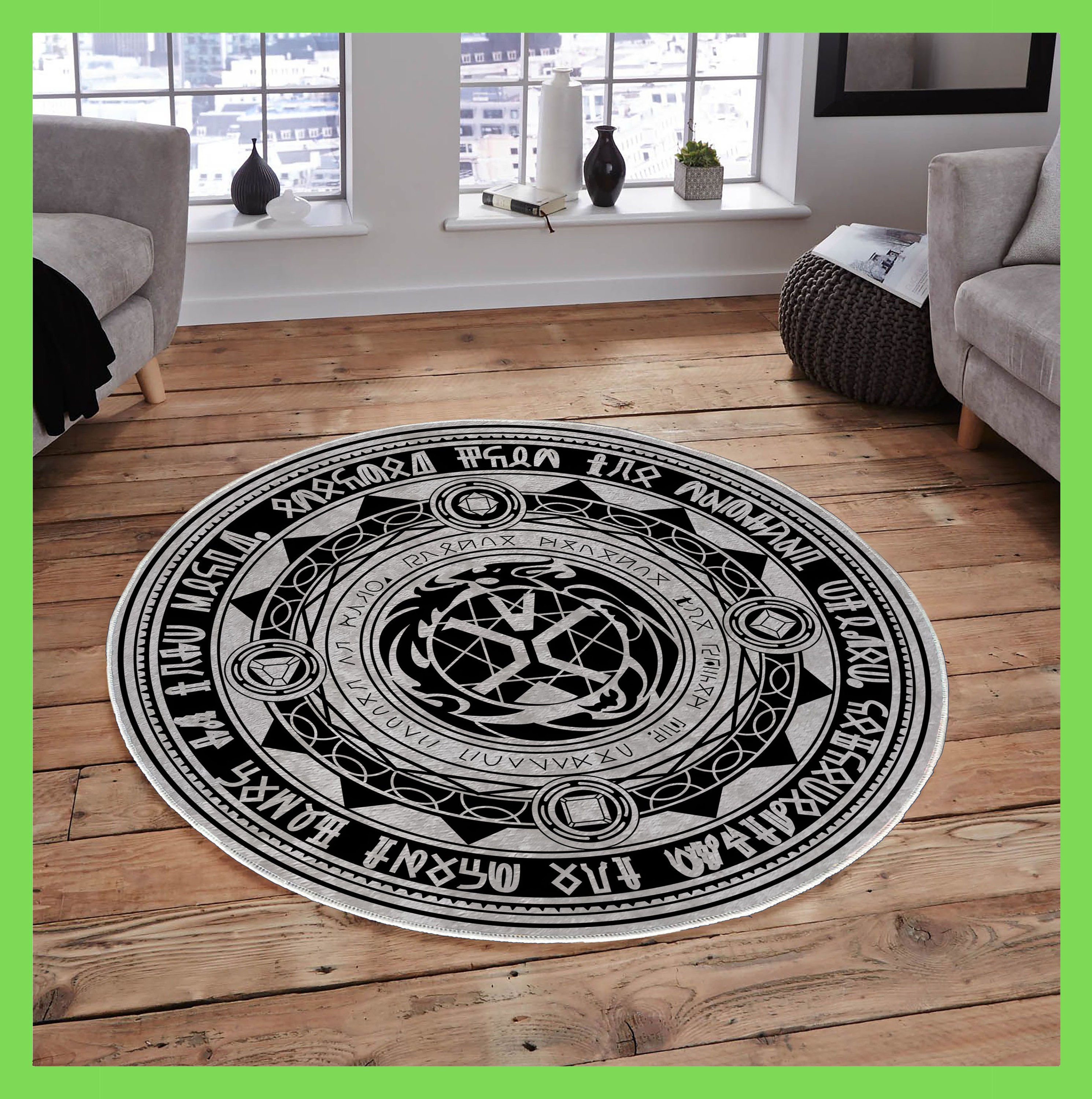 Magic Circle Rug Round Summoning Circle Anime Rug Nerdy - Etsy
