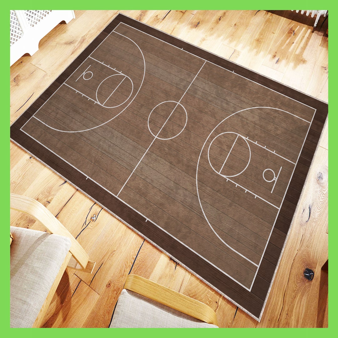 Basketball Court Rug for Kids-room, Sports Decoration, Gift for Boys ...