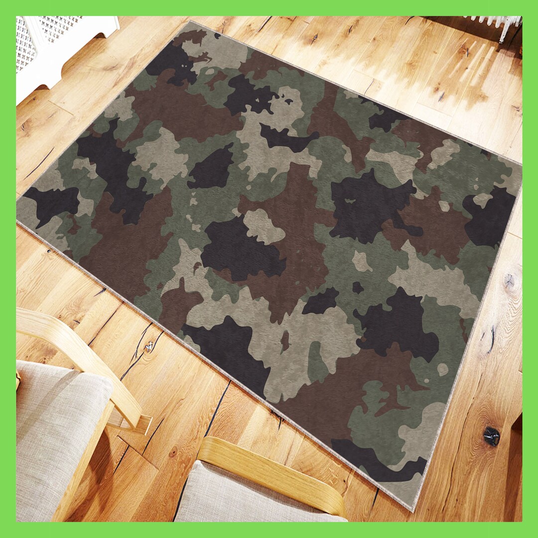 Military Camouflage Rug, Cool Army Rug, Decoration for Army Veterans ...