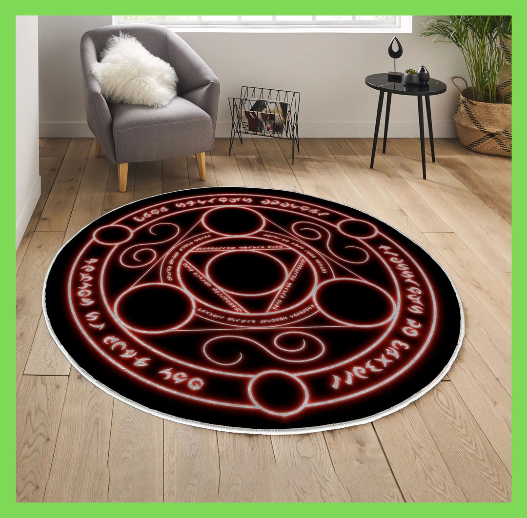 Magic Circle Rug, Round Summoning Rug, Anime Rug, Nerdy Decoration - Etsy