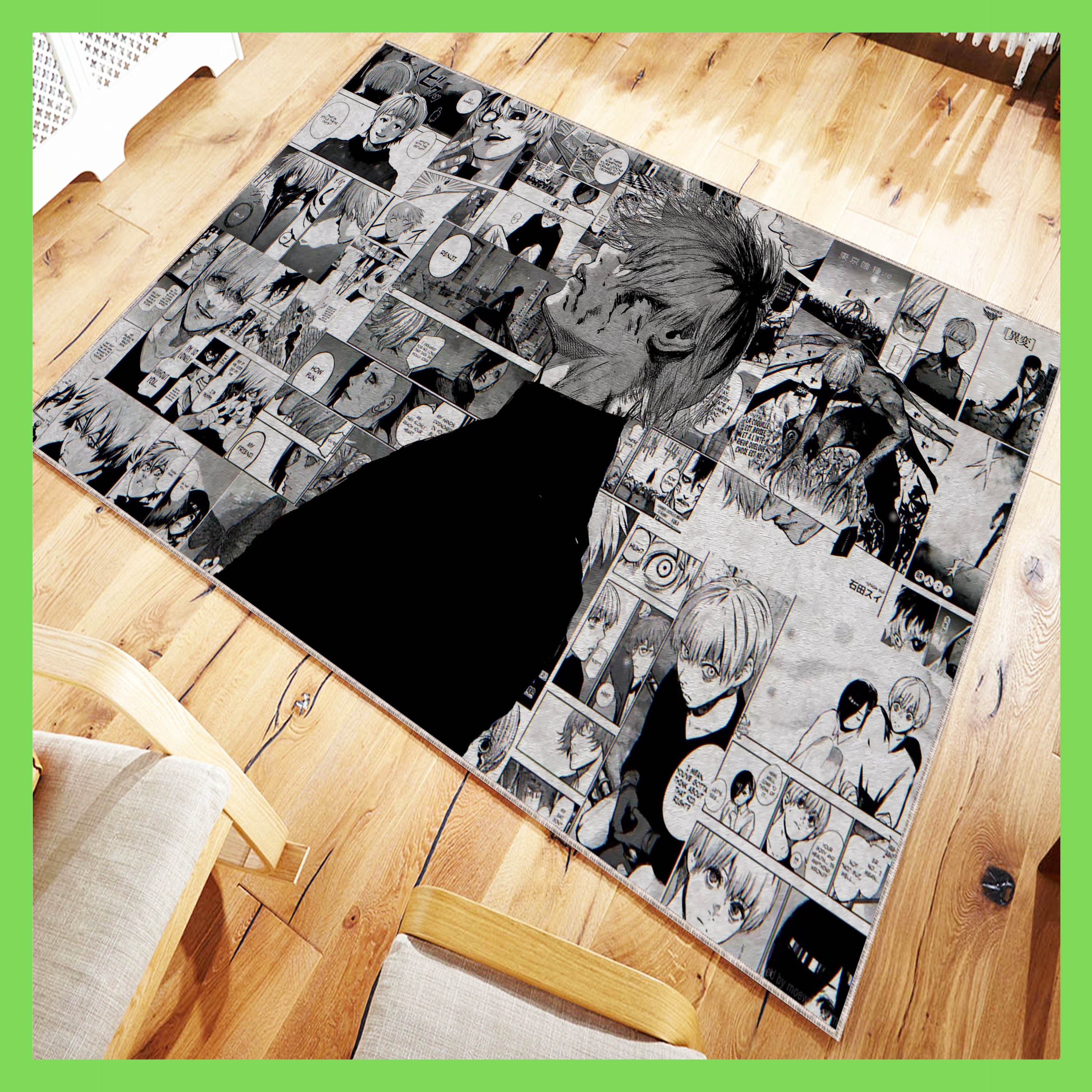 Best New Years Gift, Manga Panel Decorated Rug, Anime Gift - Etsy