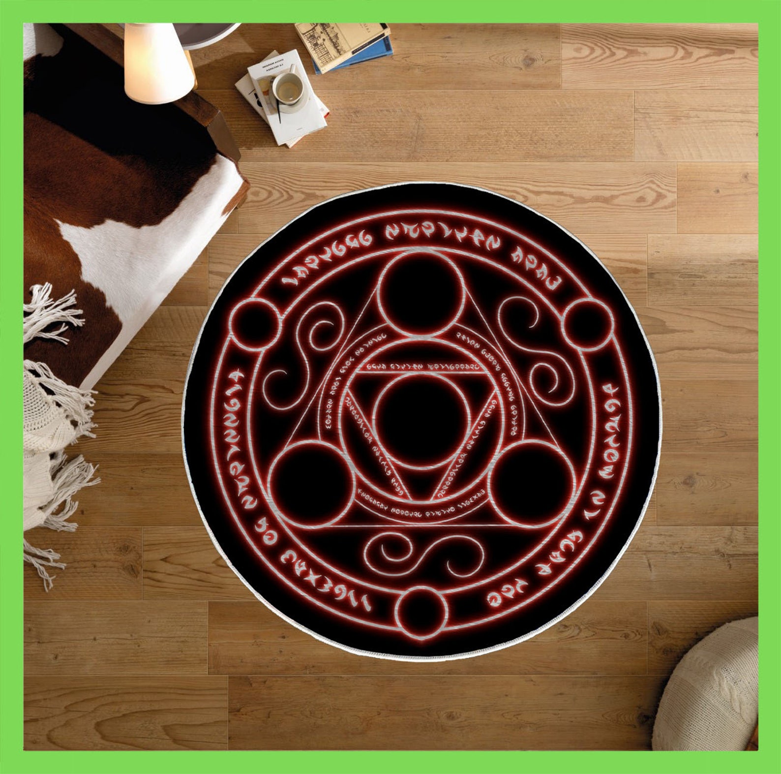Magic Circle Rug, Round Summoning Rug, Anime Rug, Nerdy Decoration - Etsy