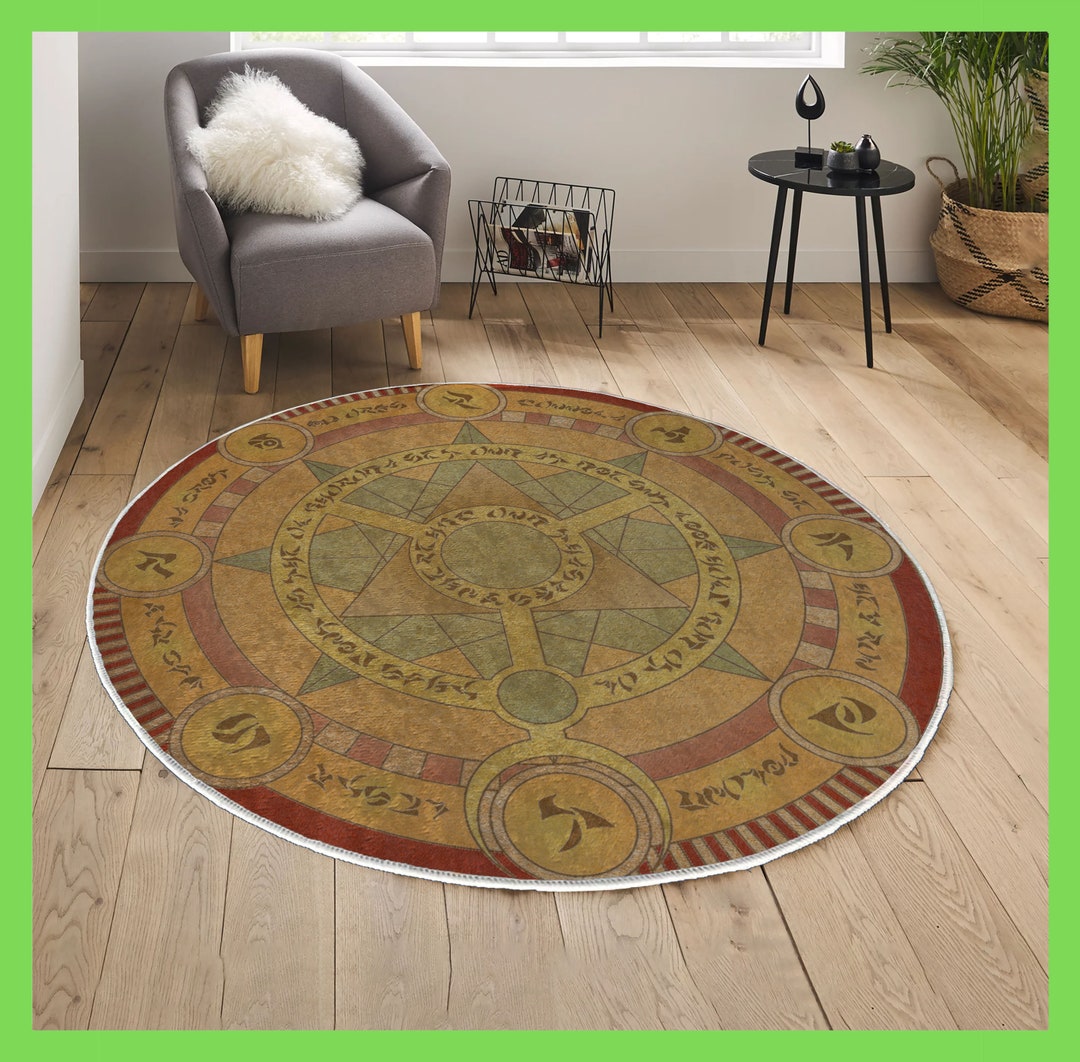 Magic Circle Rug, Round Summoning Rug, Vintage-looking Rug, Nerdy ...