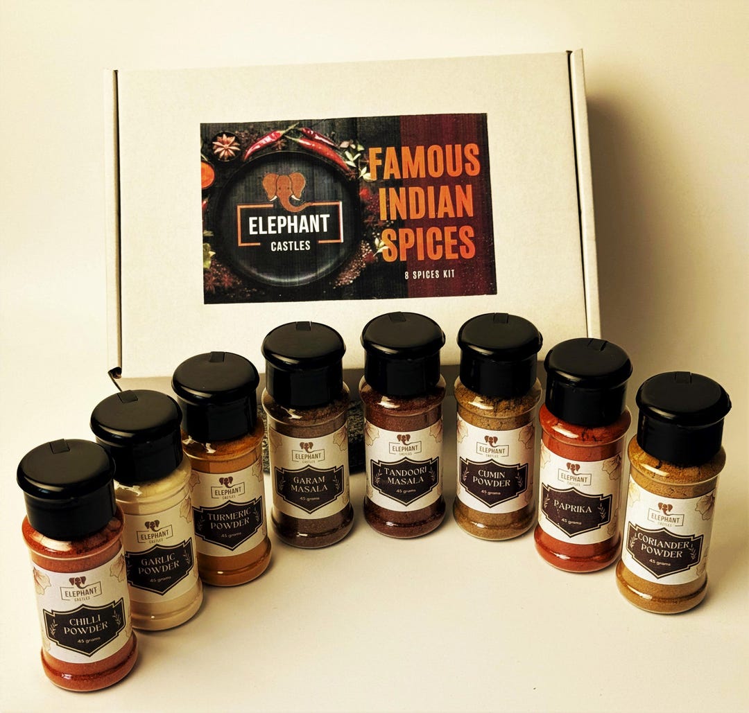 Elephant Castles 8 Spice Essential Kit | Gift Set | Curry Spice ...