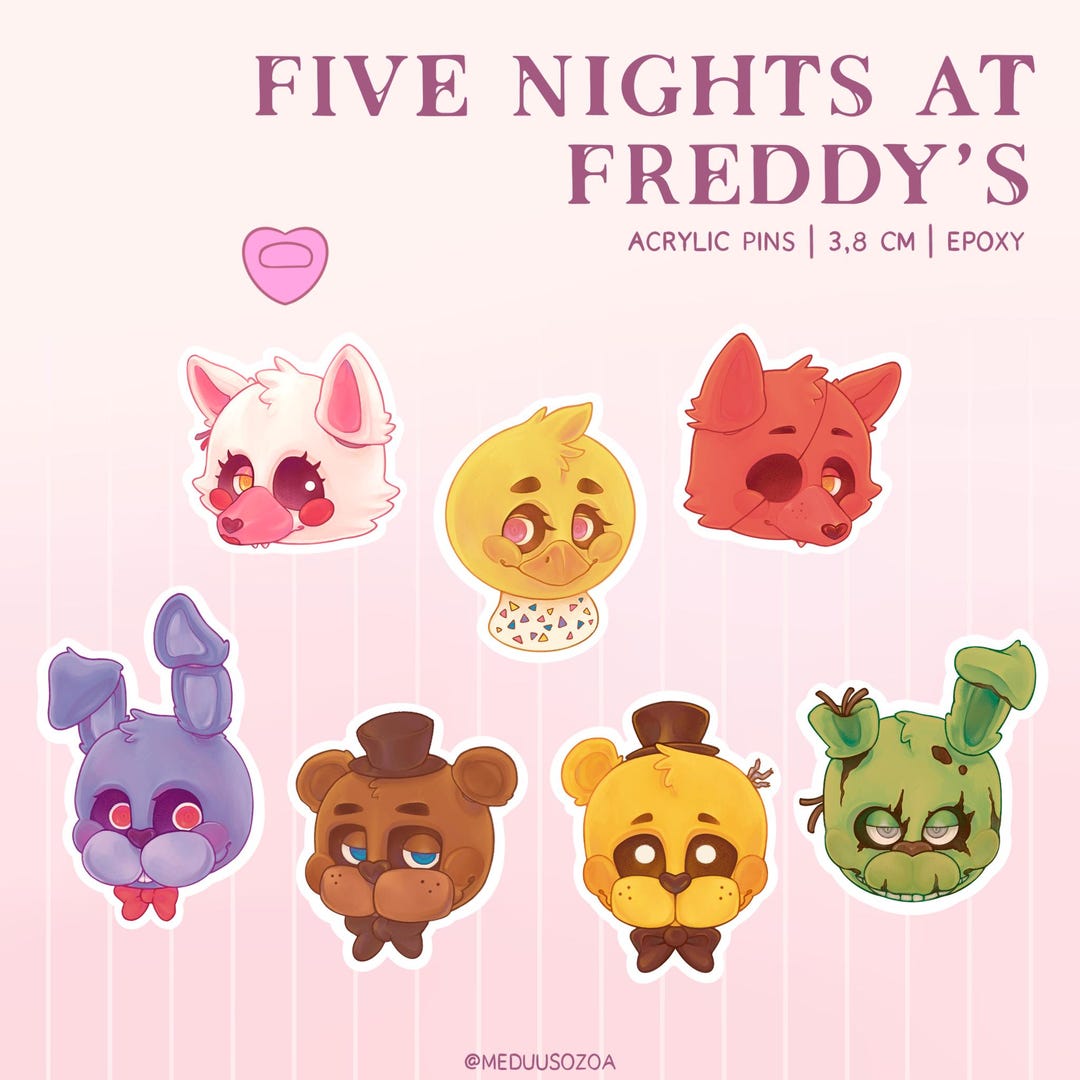 FNAF Five Nights at Freddy's Acrylic Pins - Etsy