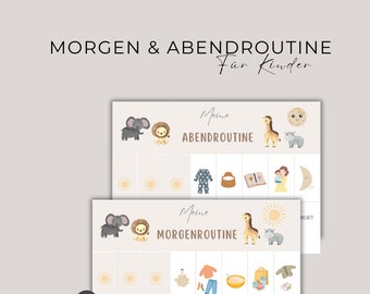 Tagesplan für Kinder, Morgen Abendroutine für Kinder, Routineplan ...
