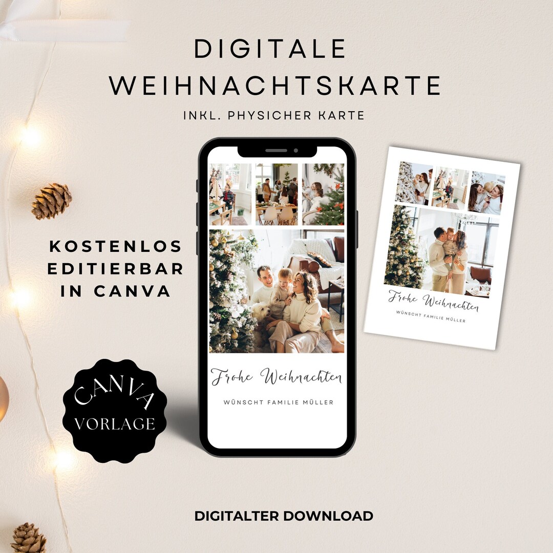 Digital Electronic Christmas Card for Whatsapp SMS Email - Etsy