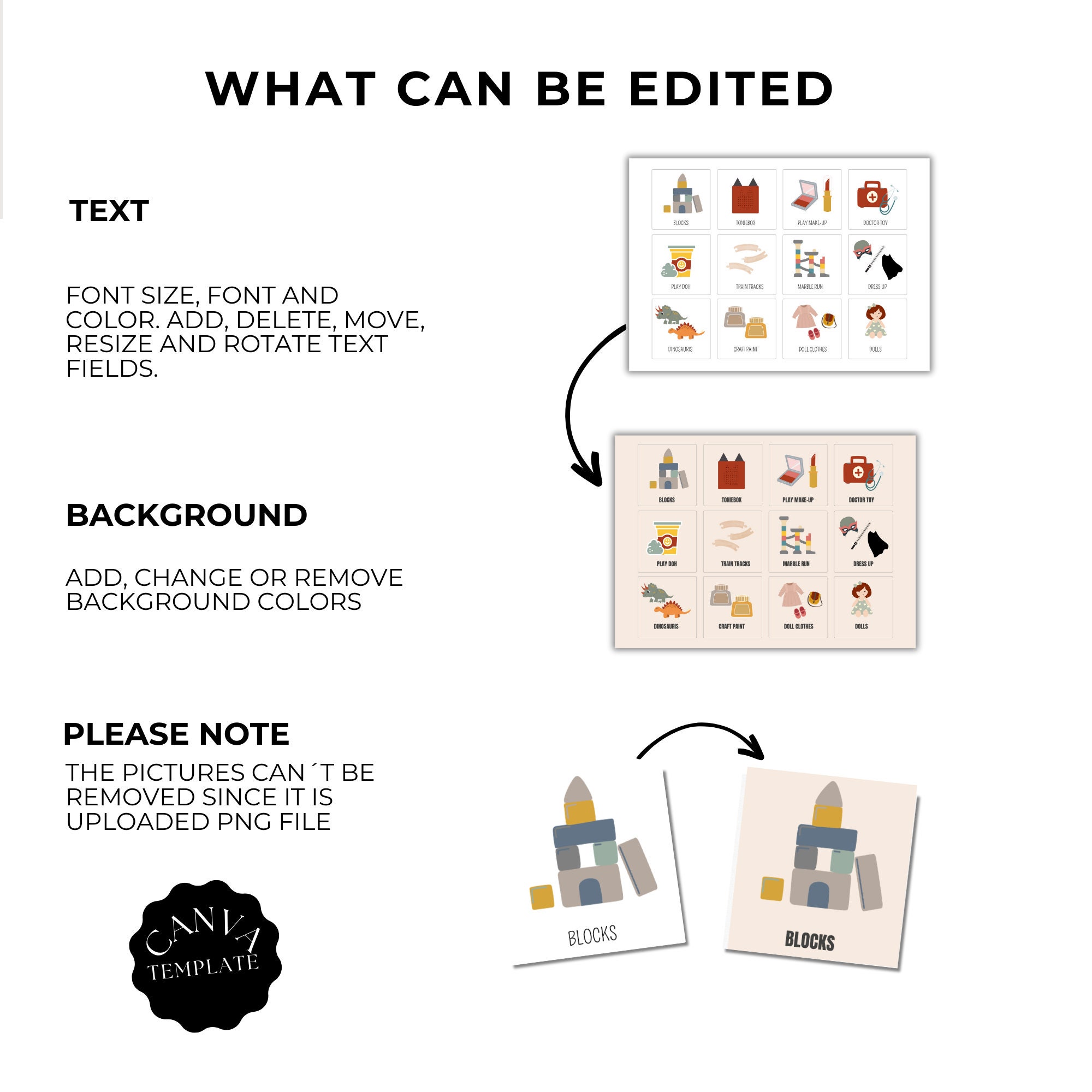 Toy Bin Labels Editable , Toy Box Labels With Picture, Trofast Storage ...