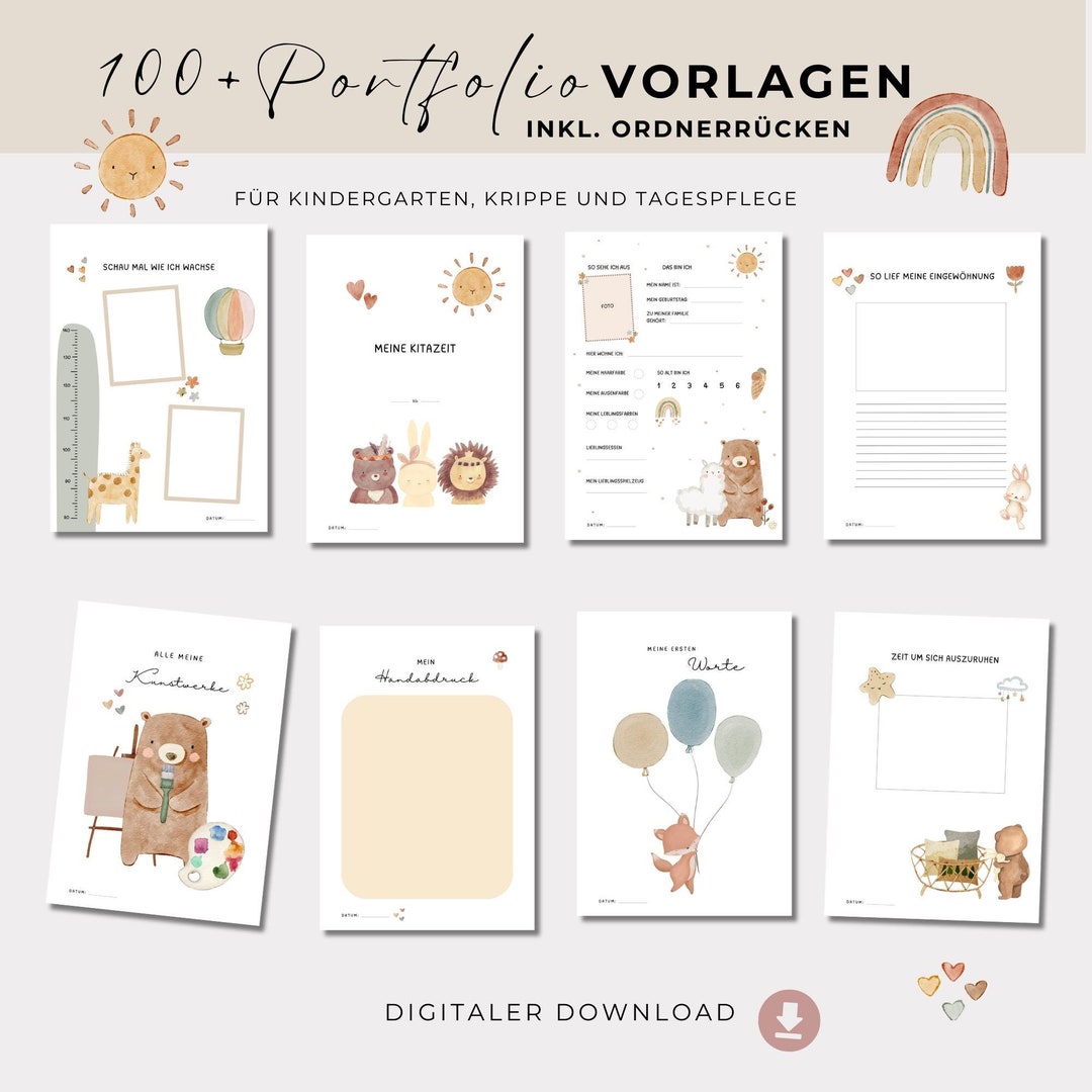Kindergarten Portfolio, Daycare Portfolio, Portfolio Templates, Folder ...
