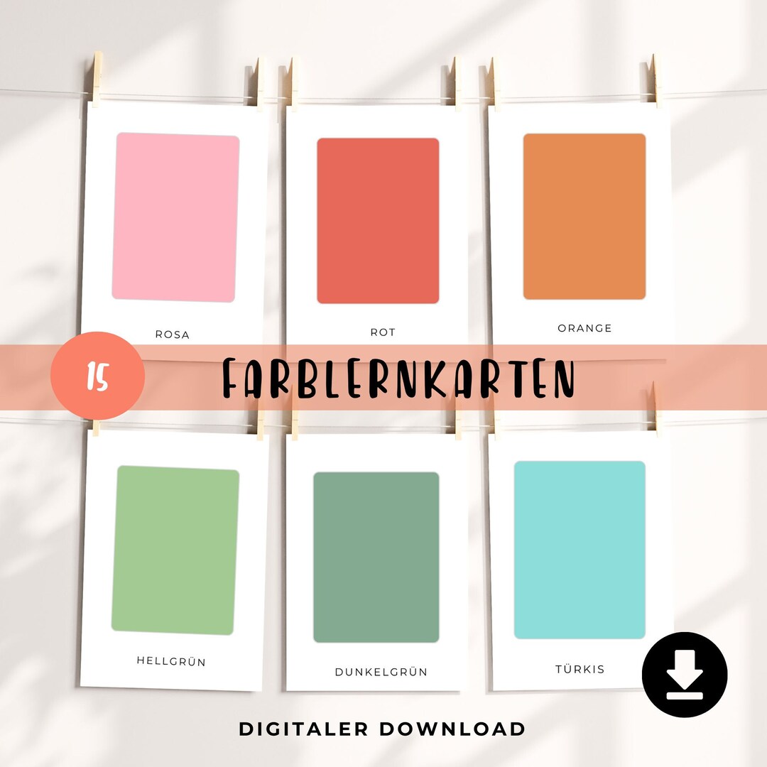 Color Learning Cards, Learning Cards for Children, Learning Colors ...