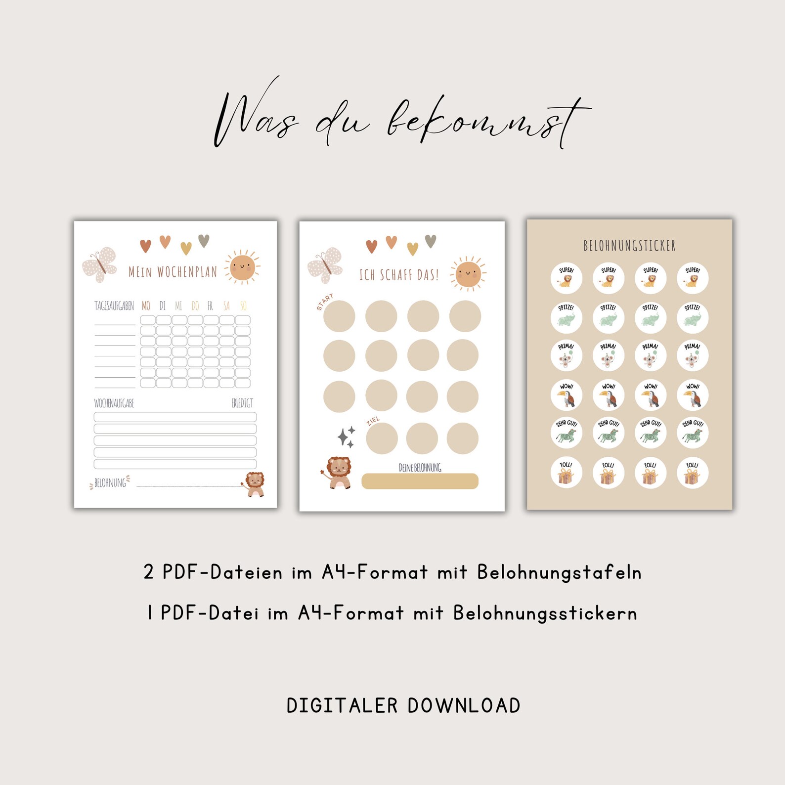 Reward Plan, Reward Chart for Children, Weekly Plan With Reward for ...
