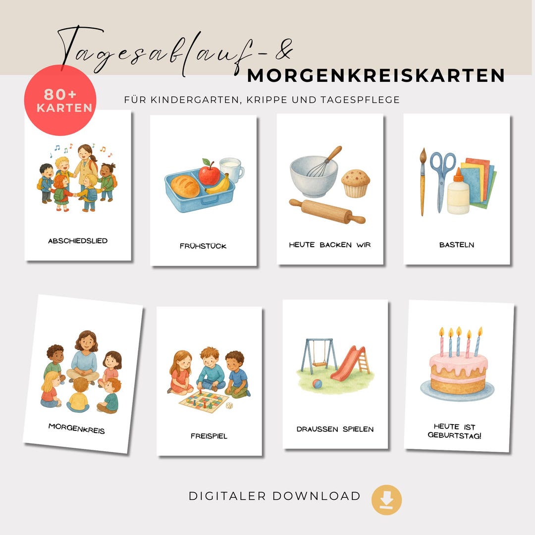 Daily Routine Picture Cards for Daycare/kindergarten/nursery Morning ...